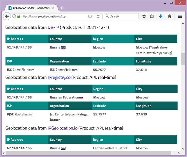 Cyber Gateway - Proxy server address Russia